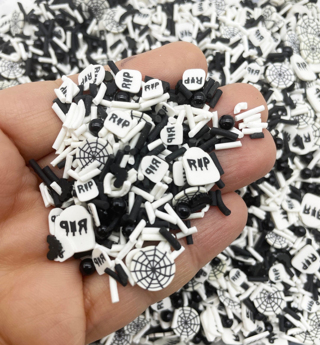 SPIDER BITE Spooky Halloween Sprinkle Mix, Polymer Clay Non Edible Nail ...