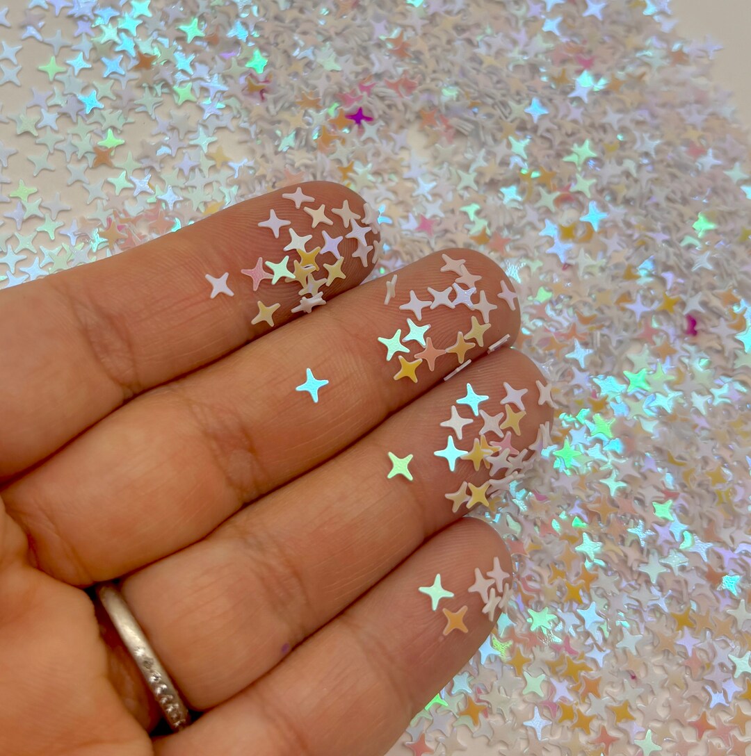 Artic White Iridescent Shift 4 Point Star Glitter, U109 - Etsy