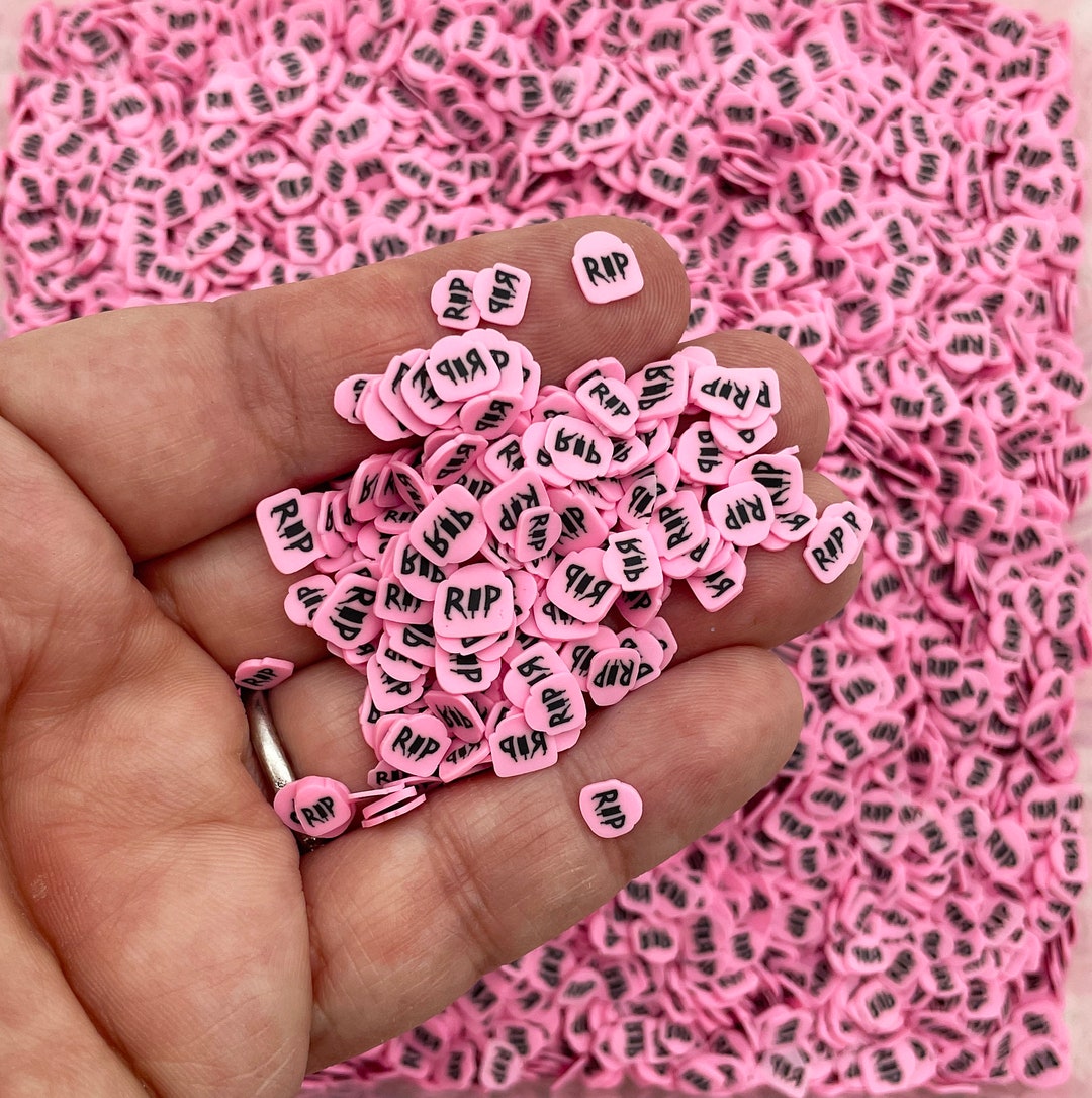 Small Pink Spooky RIP Halloween Tombstone Headstone Polymer Clay Spooky ...