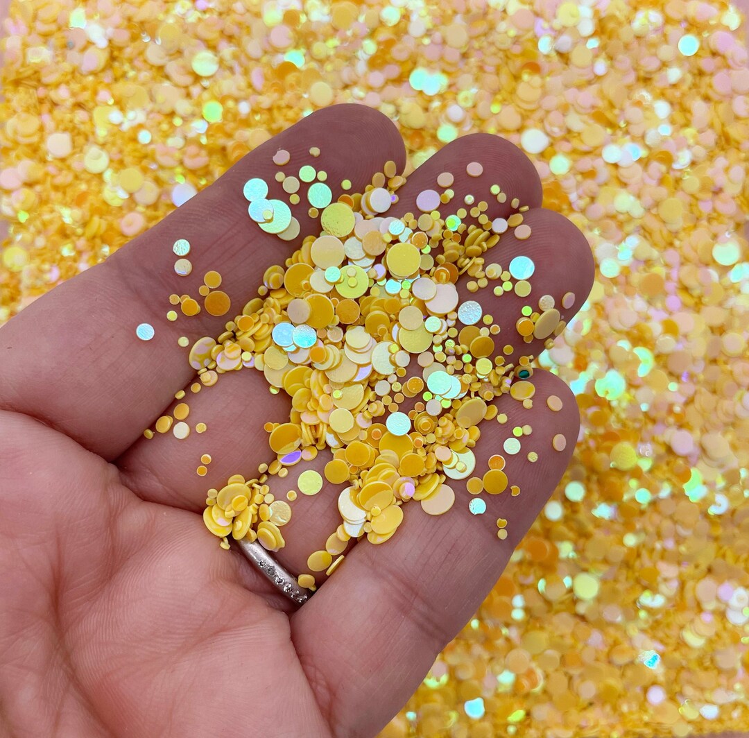 Yellow Donut Bubbles Iridescent Shift Round Glitter, Craft Glitter ...