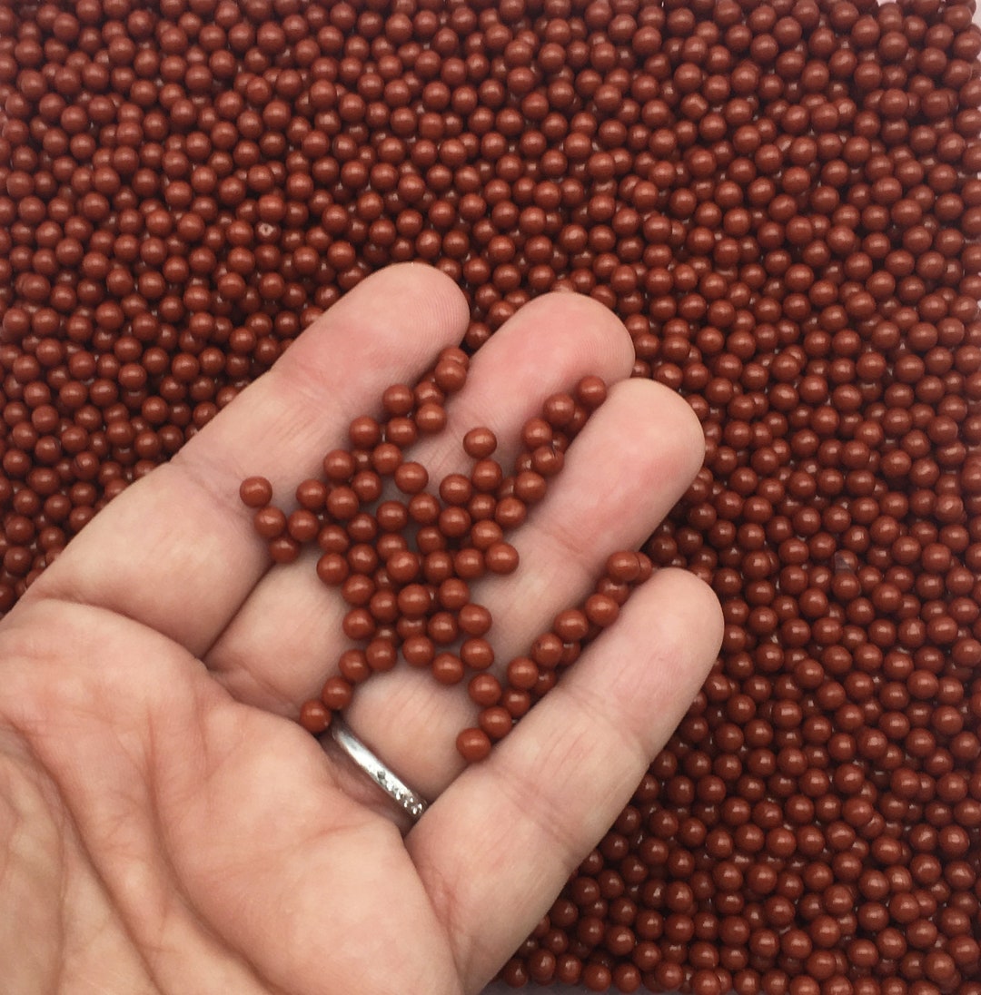 Chocolate Brown Round 4mm Boba NON EDIBLE Gum Ball Caviar Pearls, Faux ...