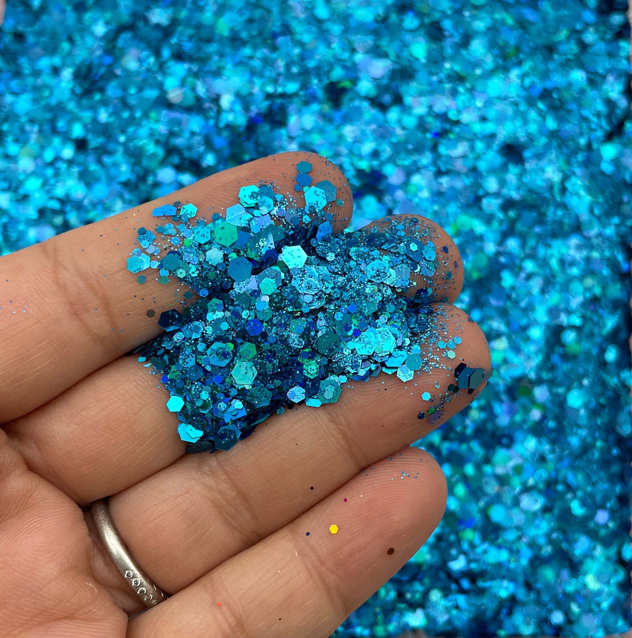 Ocean Blue Pixie Dust Assorted Shape Solvent Resistant Glitter, Pick ...