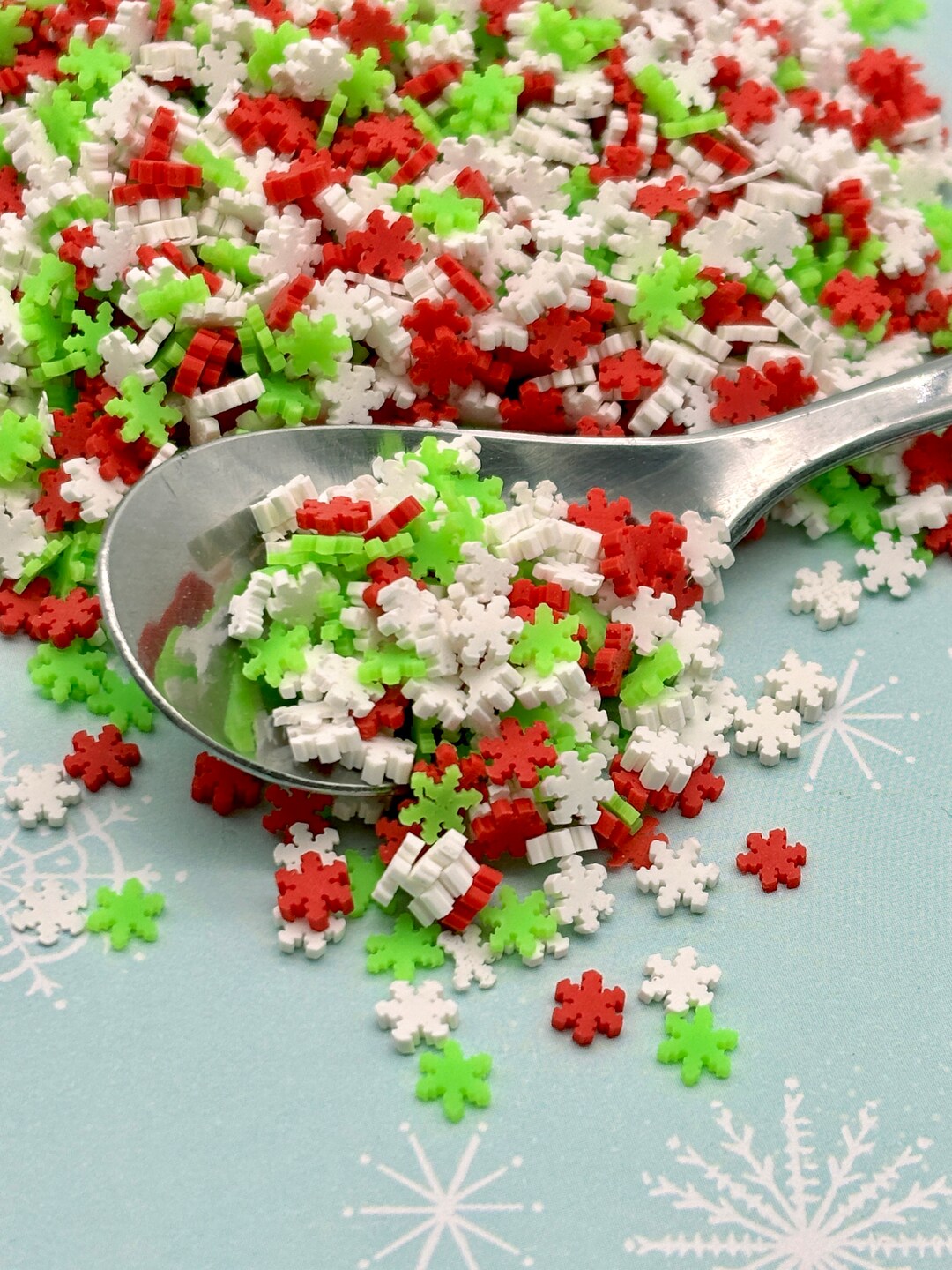 JOLLY HOLIDAY Xmas Mix Christmas Snowflake Sprinkle Mix, X-mas Polymer ...