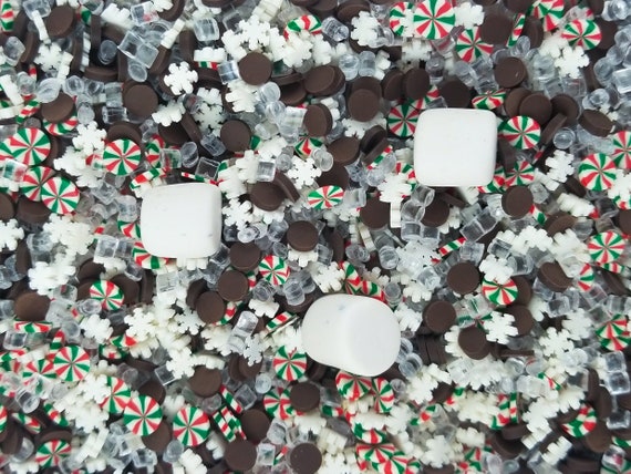 Candy Cane Hot Chocolate Sprinkle Mix W/ 3 Faux Marshmallows | Etsy