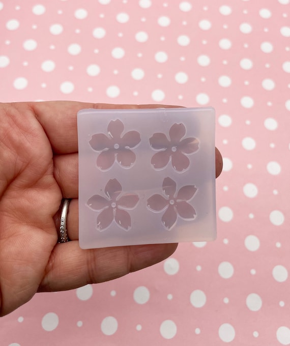 4 Cavity Kawaii Sakura Flower Mold for Cabochons Silicone | Etsy