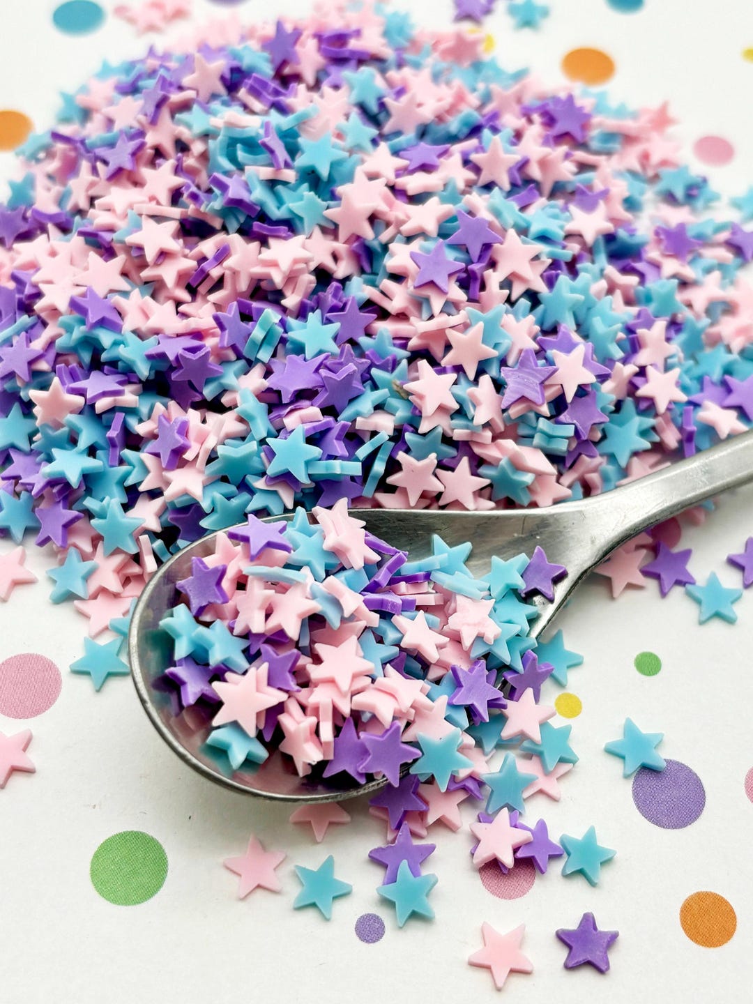Star Dew Polymer Clay Sprinkles, Purple Pink Blue Pastel Fake Bake ...