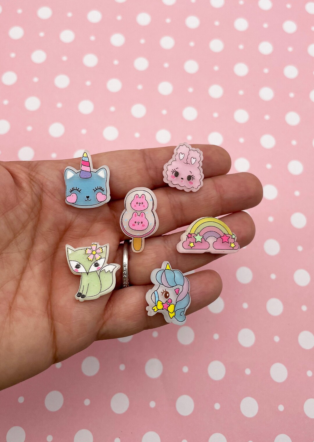 10 Piece Assorted Pastel Resin Flatbacked Cartoon Cabochon Mix, Flat ...