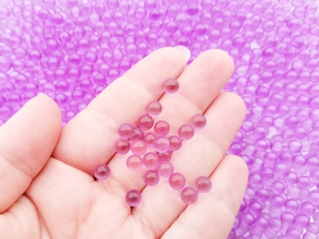 Purple 6mm Translucent Round Acrylic Plastic Popping Boba Resin Gumball ...