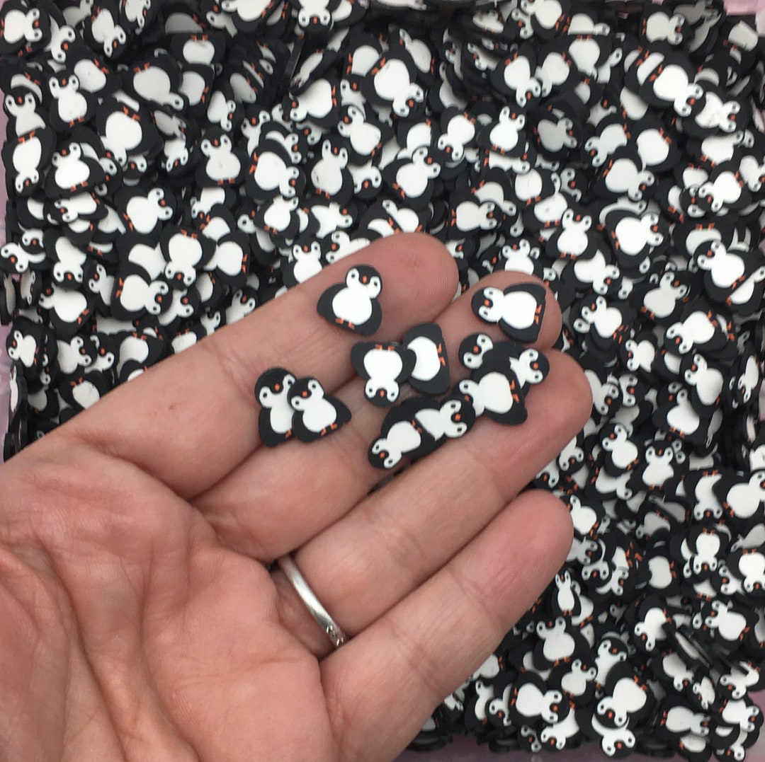 Large Penguin Polymer Clay Sprinkles, Penguin Sprinkles, Fimo Fake ...