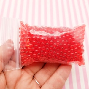Red 4mm Translucent Pearls, Popping Boba Resin Gumball Pearls, Faux ...