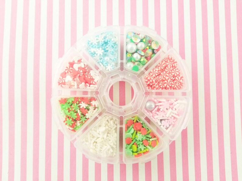 1 Wheel Christmas Winter Xmas Holiday Sprinkle Themed Polymer Sprinkle ...