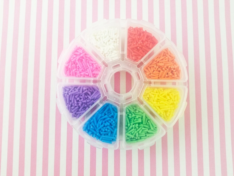 1 Wheel Rainbow Themed Polymer Sprinkle Mix-in Sets With 8 Compartments ...