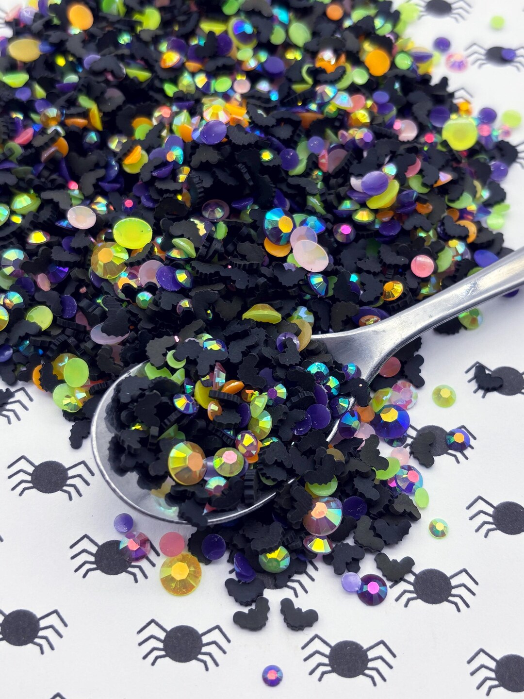 BATS AND BROOMSTICKS Sprinkle Mix With Bats, Resin Rhinestones, Faux ...