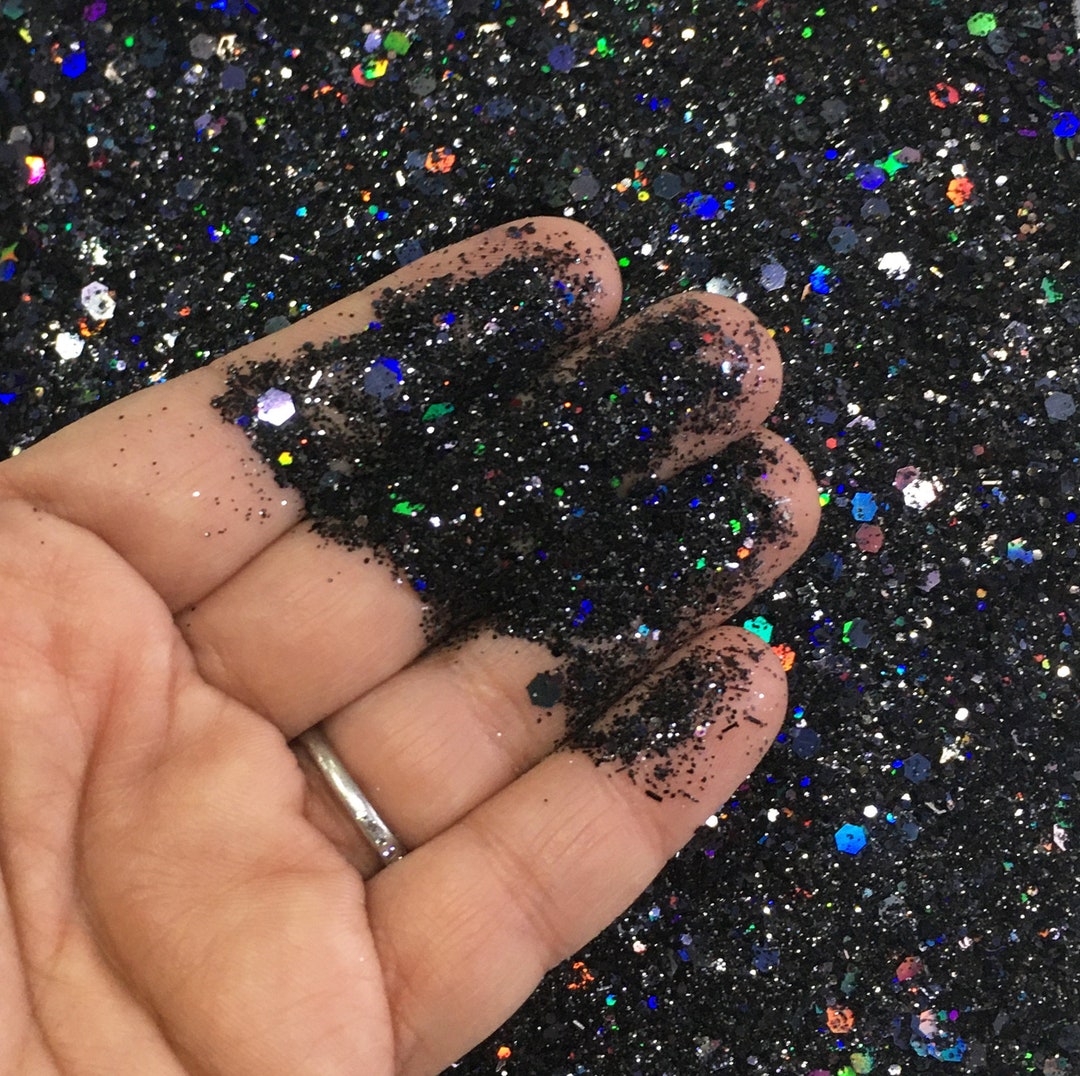 Jet Black Pixie Dust Assorted Shape Glitter, Pick Your Amount, Shaker ...