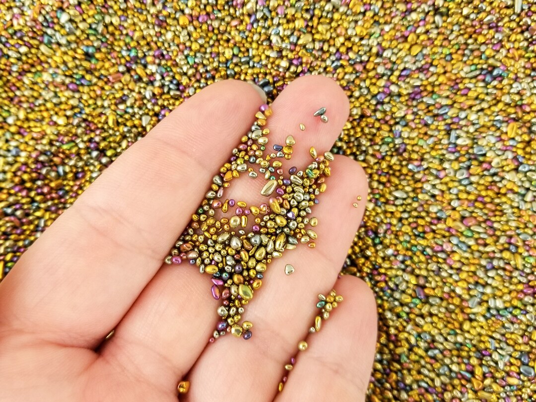 Assorted Multi-color Iridescent Glass Assorted Microbeads, Multisize No ...