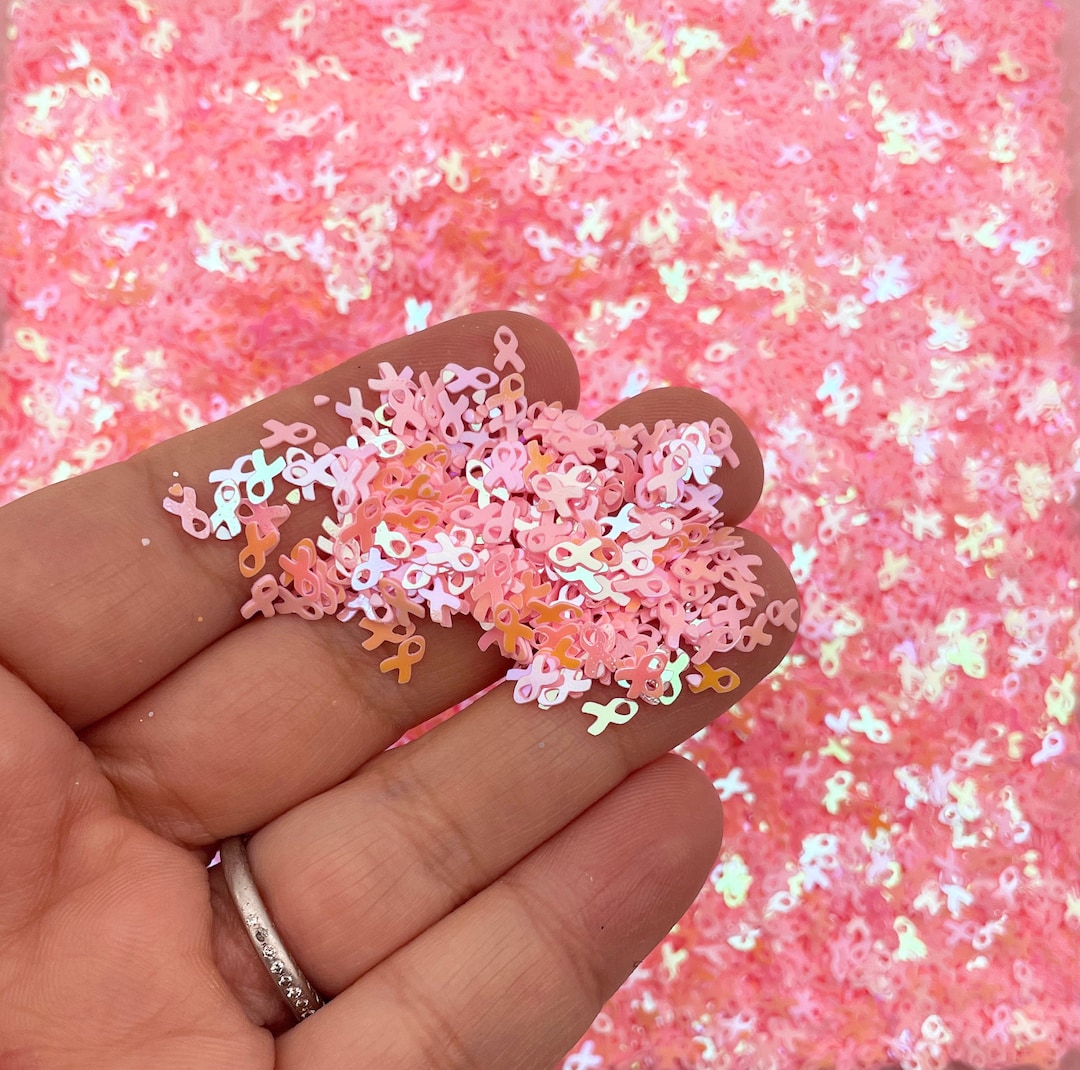 Pink Breast Cancer Awareness Ribbon Glitter Confetti Table Scatter F776 ...