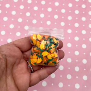 Large Mango Papaya Polymer Clay Fruit Sprinkles, Nail Art Slices, NON ...