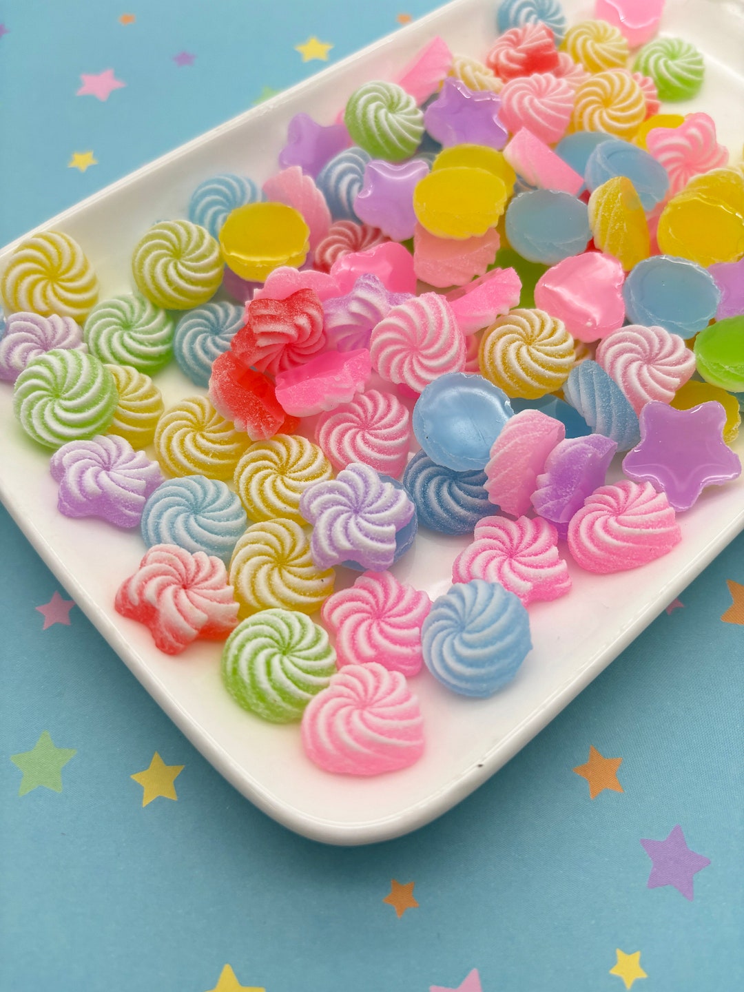 6 Squishy Soft "sugared" NON EDIBLE Multicolor Assorted Gummy Candy ...