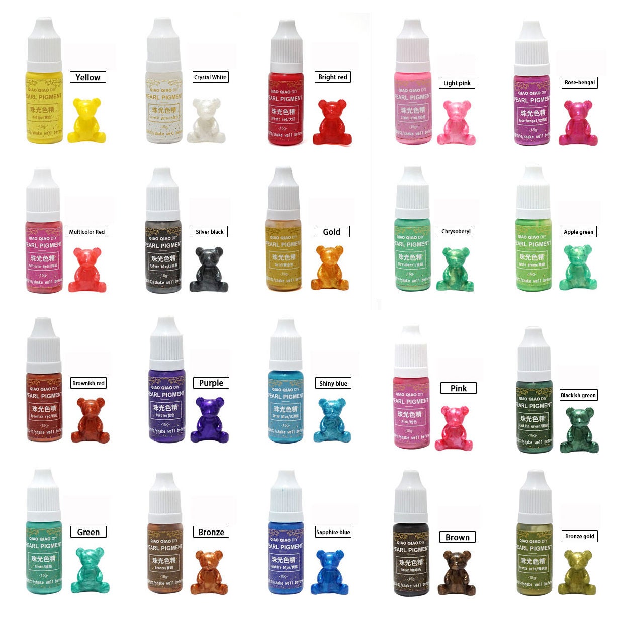 One 15g Bottle Pearlescent Resin Pigment Colorant, Color Dyes for UV ...