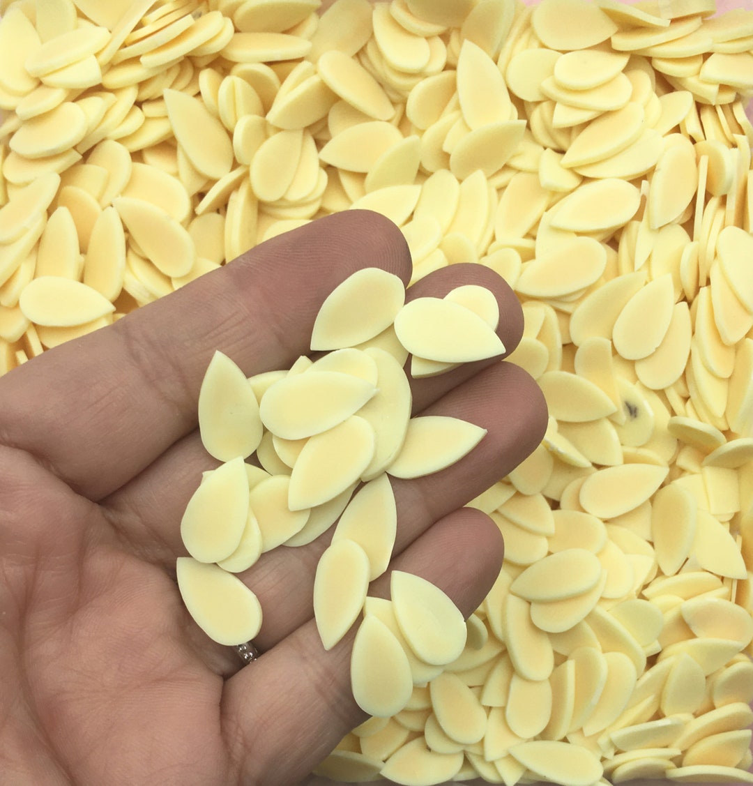 Large Blanched Fake Almond Slice Sprinkles NON EDIBLE Polymer Clay Fake ...