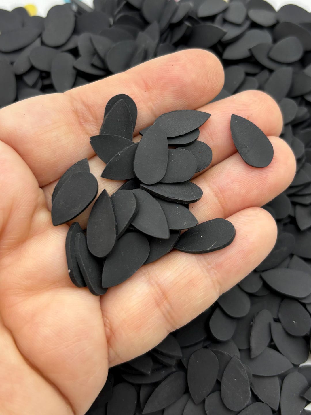 Life Size Polymer Clay Black Watermelon Seed Slice Sprinkles, Fake Bake ...