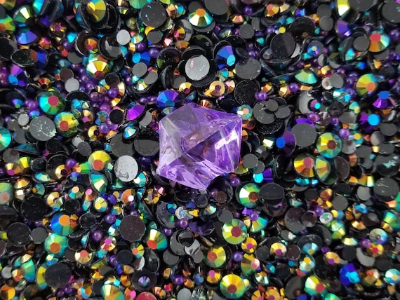 Dark Crystal Resin Rhinestone Mix Acrylic Gemstone and Glass | Etsy