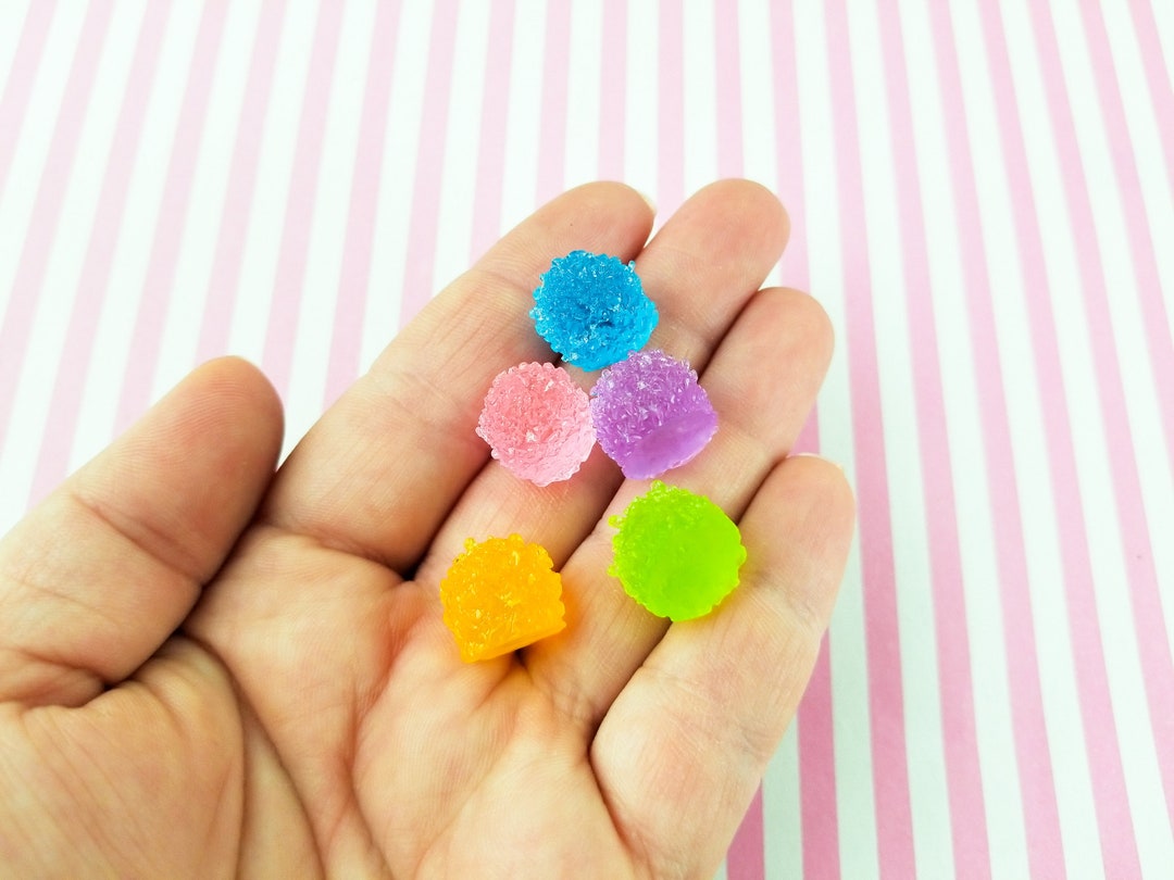 10 Transparent Assorted Resin Sugared Gum Drop Candy Kawaii Cabochons ...