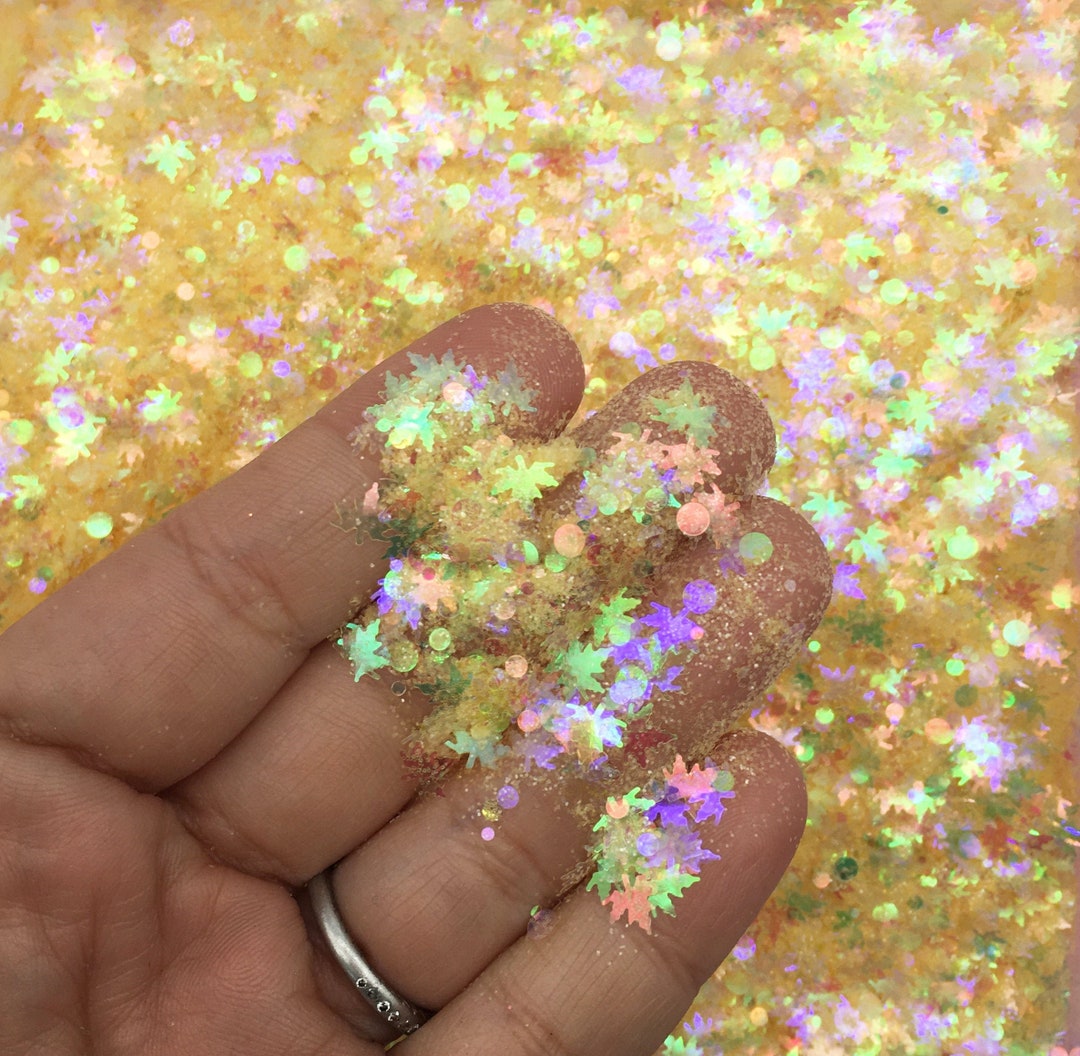 Golden Yellow Pixie Dust Iridescent Shift Assorted Shape With Fall ...