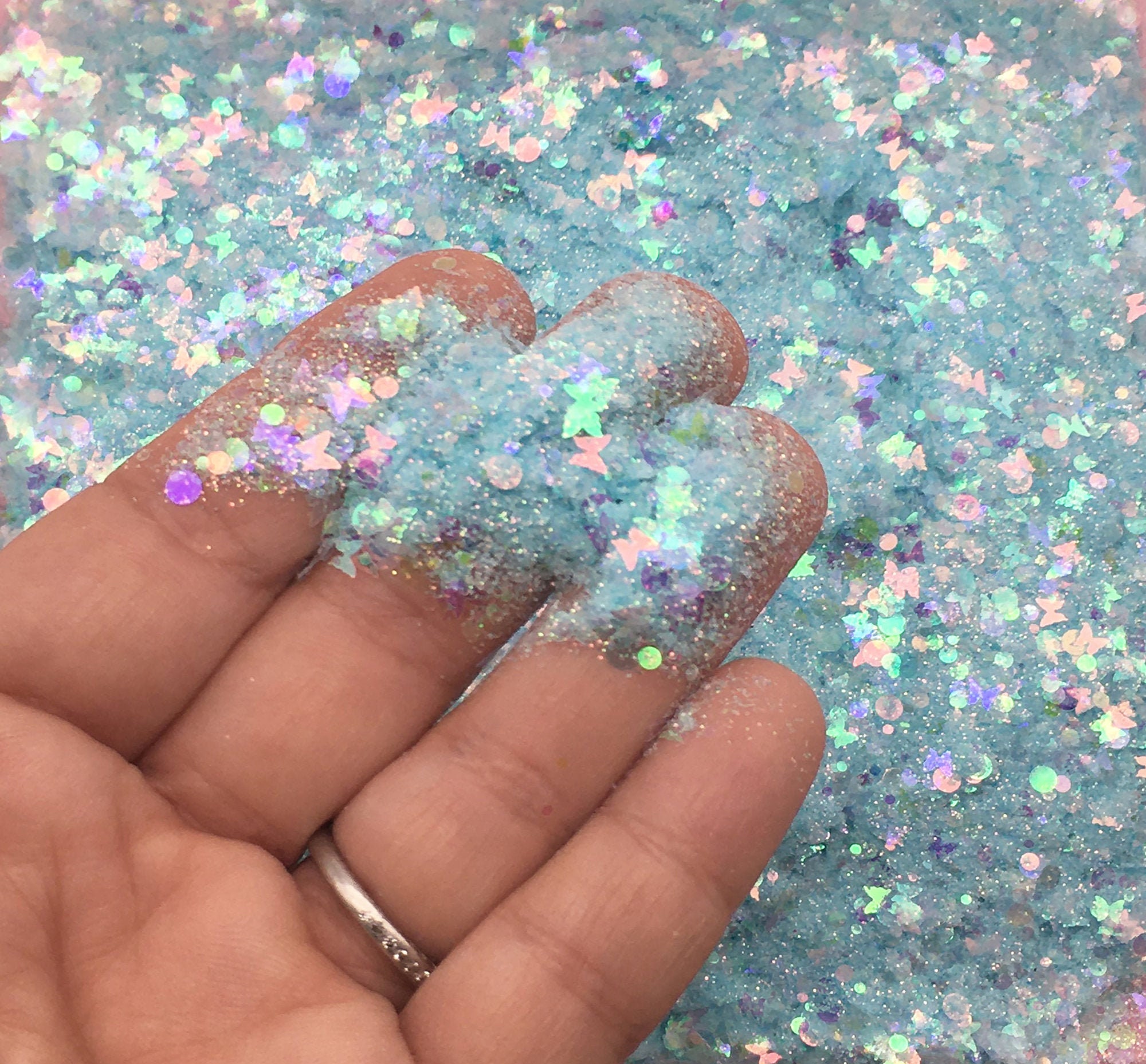 Blue Pixie Dust Iridescent Shift Assorted Shape Glitter, Pick Your ...