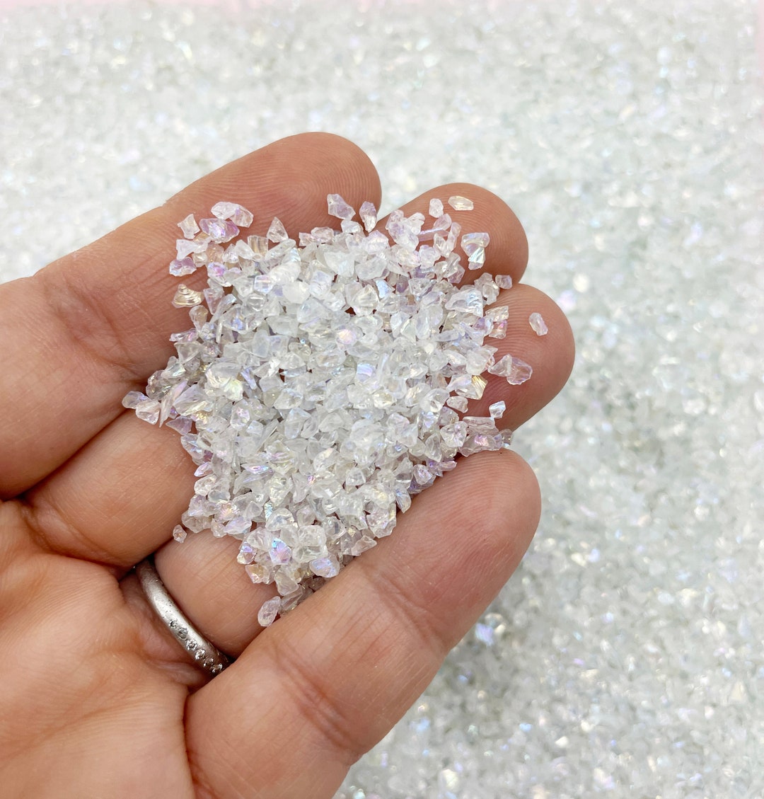 30g Bag Coarse White Iridescent Glass Fake Bake Sugar or Salt Sprinkles ...