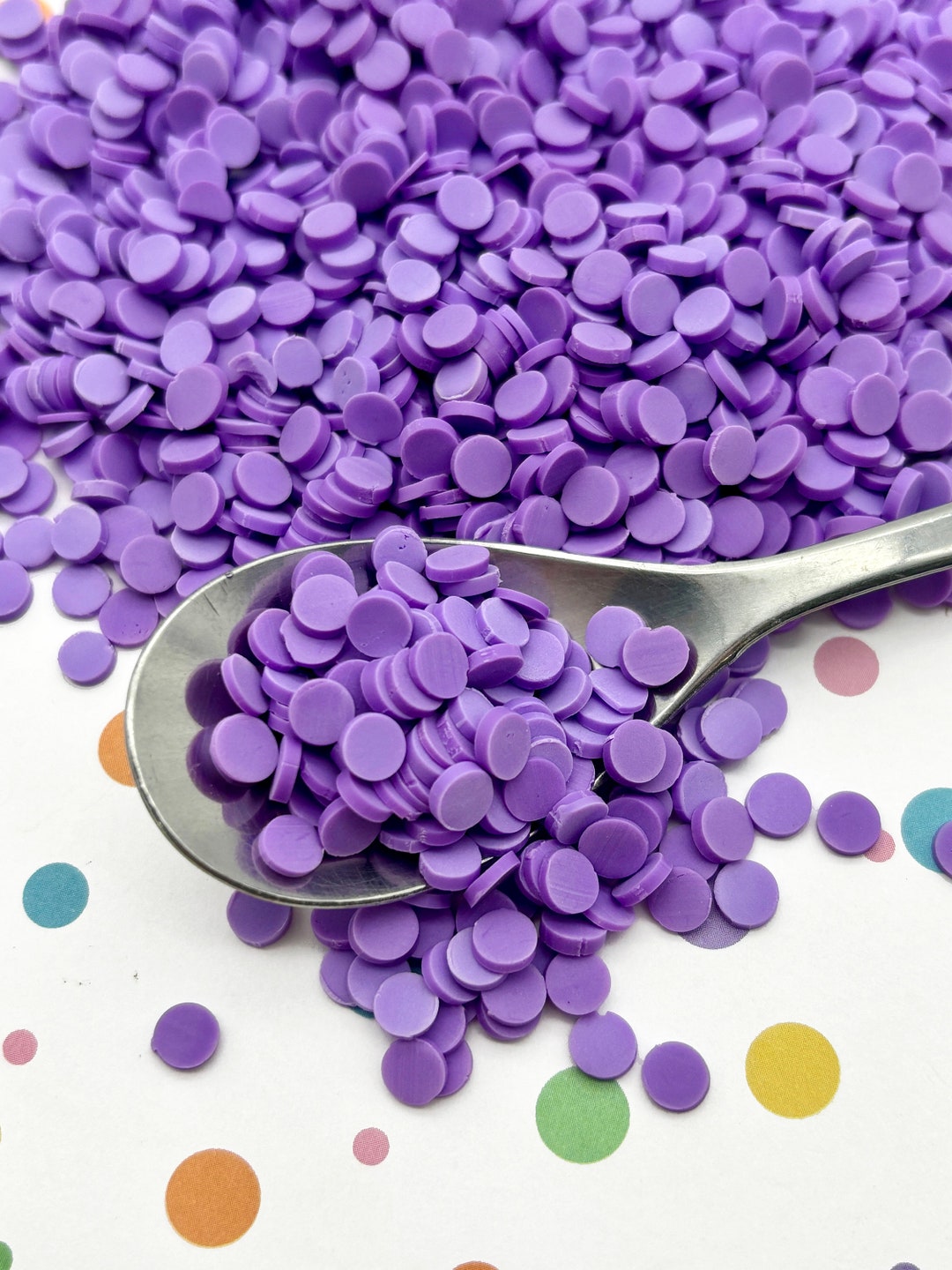 Purple Polymer Clay 5mm Round Confetti Fake Bake Sprinkles, Fimo Table ...