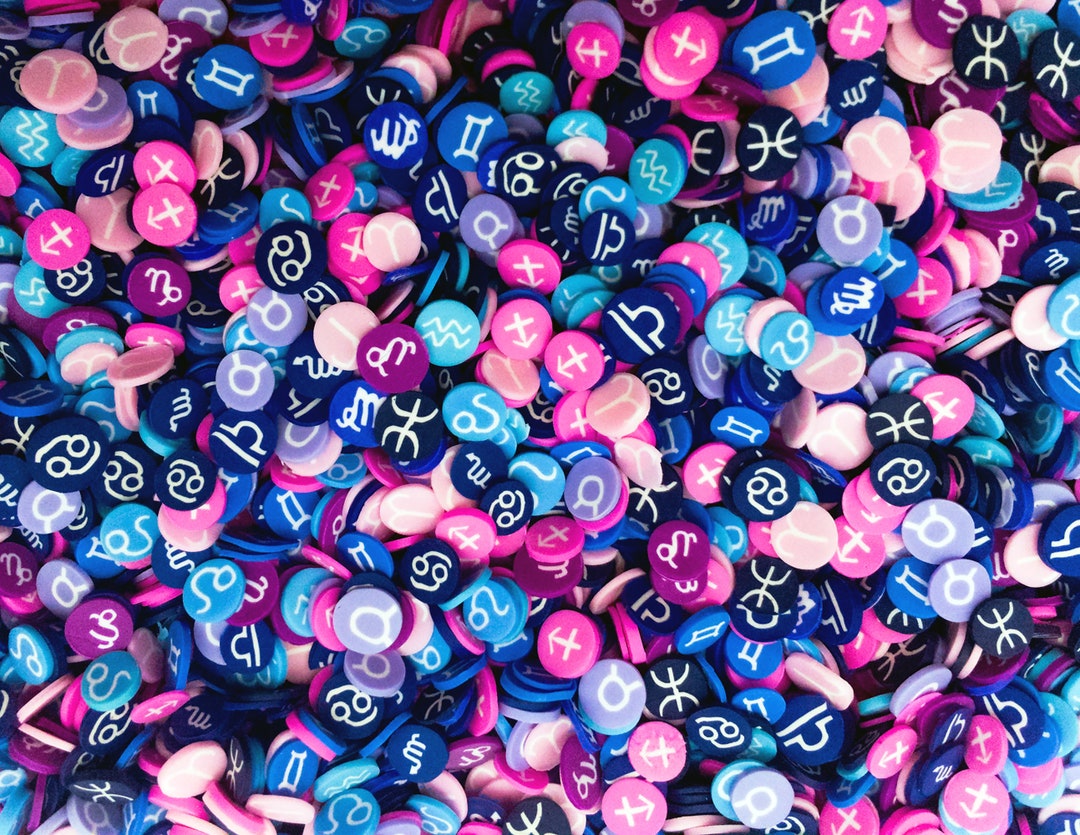 ZODIAC MIX, Non Edible Bright Polymer Clay Fake Sprinkles, Decoden ...