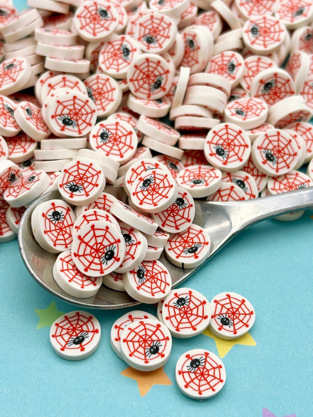 10mm Spider Web Halloween Polymer Clay Sprinkles, Spooky Faux Spider in ...