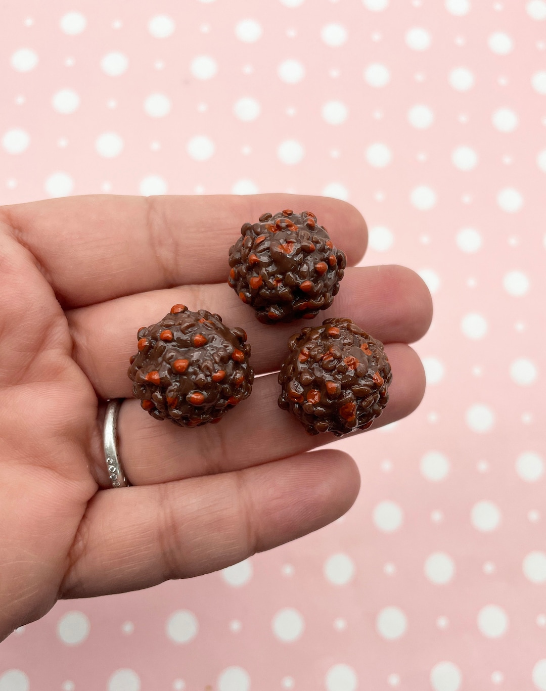 4 Resin Chocolate Crunch Ball Cabochons 1108 - Etsy