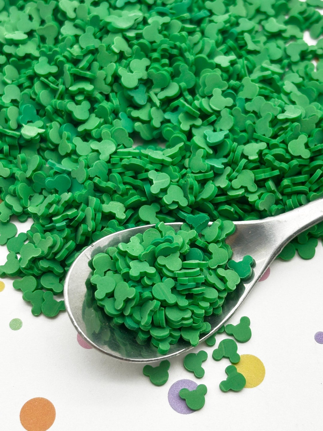 Deep Green Mouse Ear Polymer Clay Inedible Sprinkles, Fake Bake Fimo ...