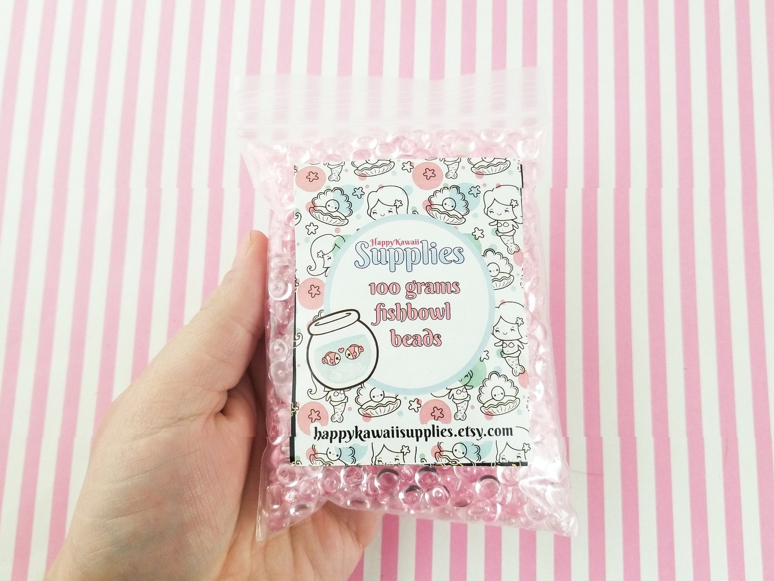 100 Gram 3 1/2 Ounces Pink Fishbowl Slushie Beads for - Etsy