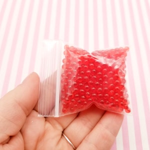 Red 4mm Translucent Pearls, Popping Boba Resin Gumball Pearls, Faux ...