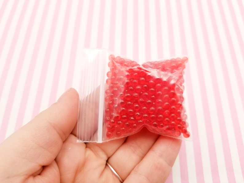 Red 4mm Translucent Pearls, Popping Boba Resin Gumball Pearls, Faux ...