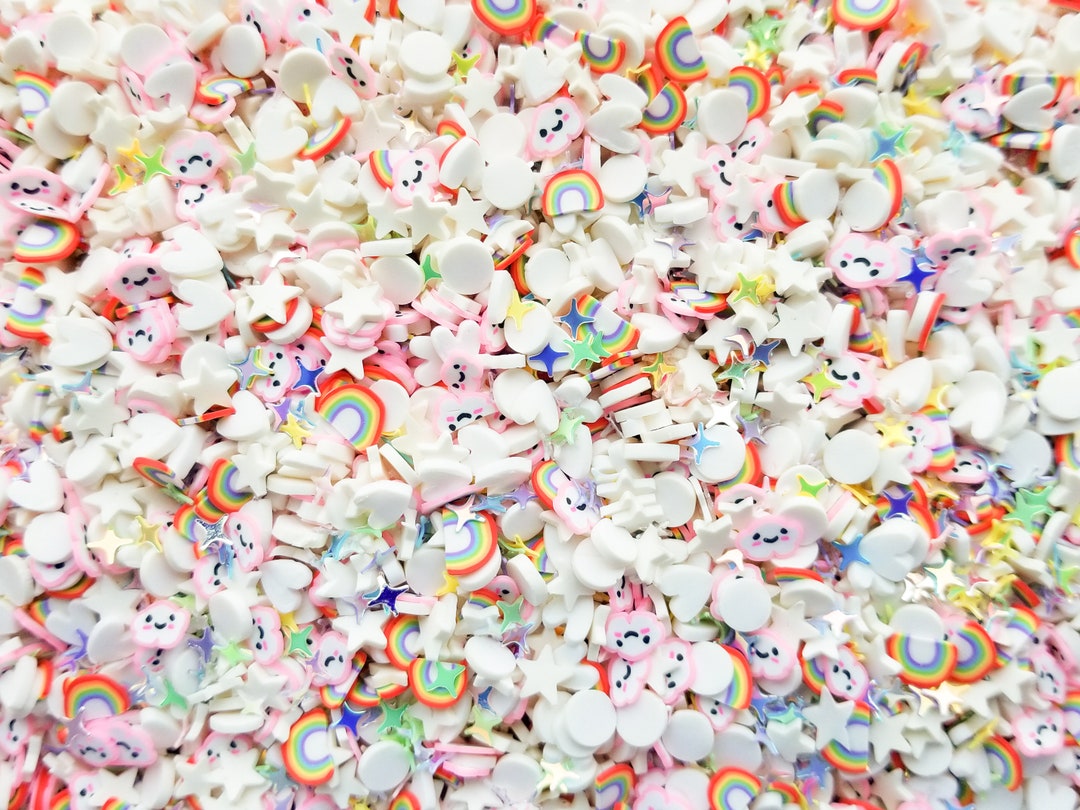 Aziraphale Rainbow Polymer Clay Sprinkles With Glitter, Fake Bake Fimo ...
