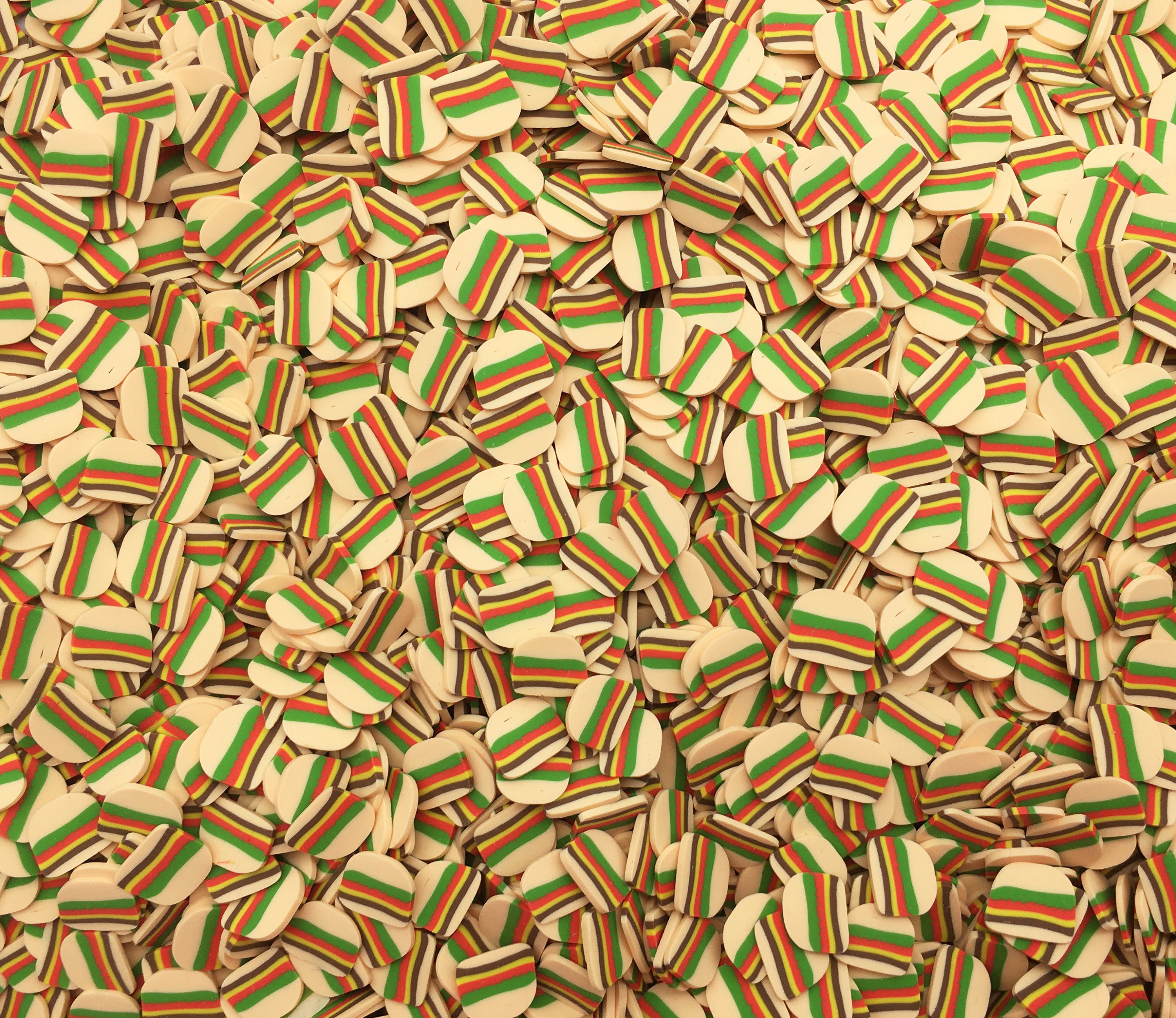 Larger Size Hamburger NON EDIBLE Polymer Clay Burger Sprinkles, Fimo ...