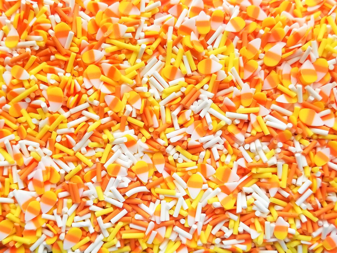 CANDY CORN MELLOWCREAM Fall Orange Polymer Clay Fake Bake Sprinkles ...