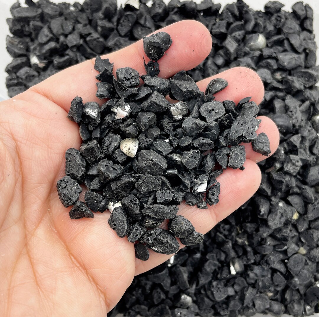 100 Grams Acrylic Silica Sand, Black and Silver Acrylic Fake Lava Geode ...