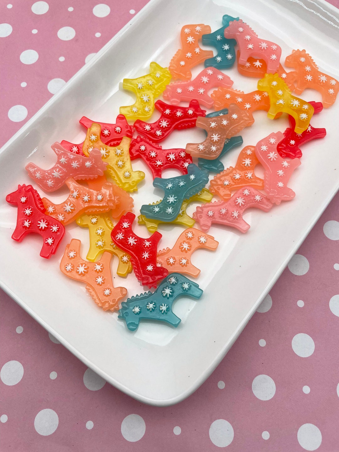 8 Cute Horse Cabochons, Cute Resin Cabs 1090a - Etsy