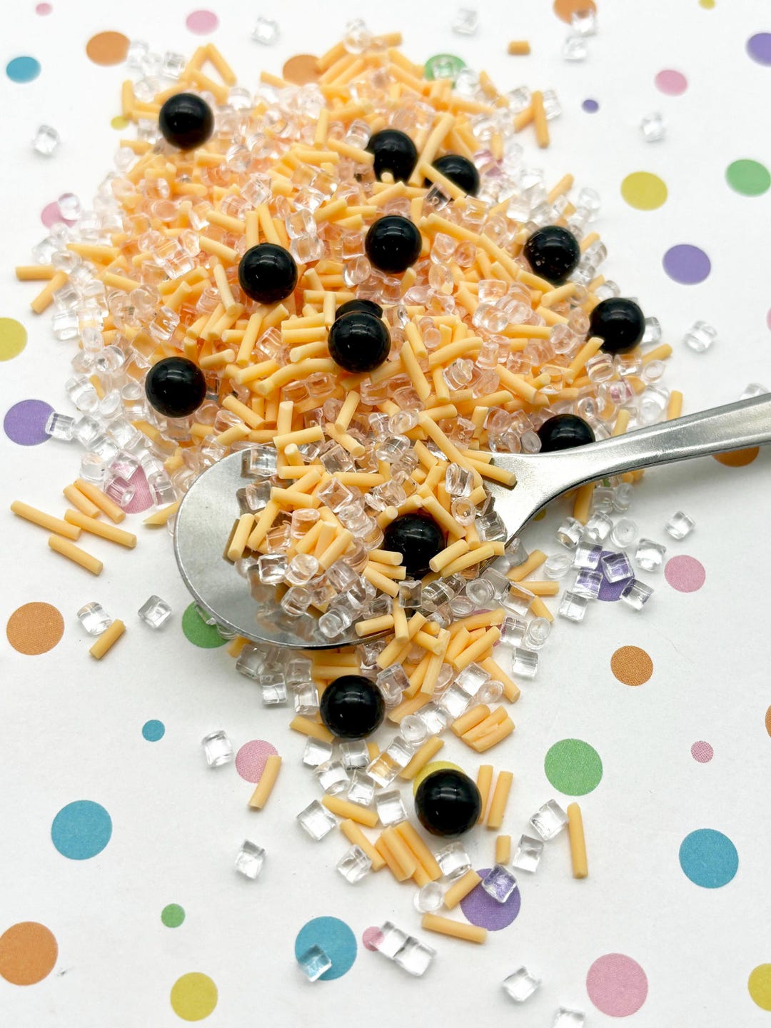 MANGO BOBA TEA Caviar Pearl Sprinkle Mix, Polymer Clay Fake Sprinkles ...