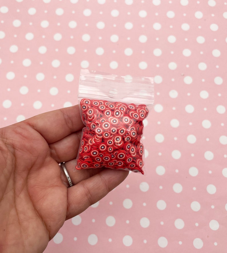 5mm Patriotic Round Star Shield Flag Polymer Clay Nail Sprinkle Slices ...