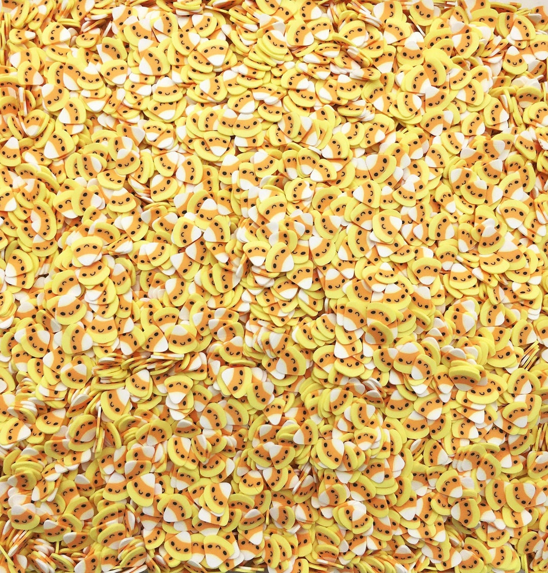 Kawaii Smiling CANDY CORN Halloween Orange Candy Corn Sprinkle Slices ...