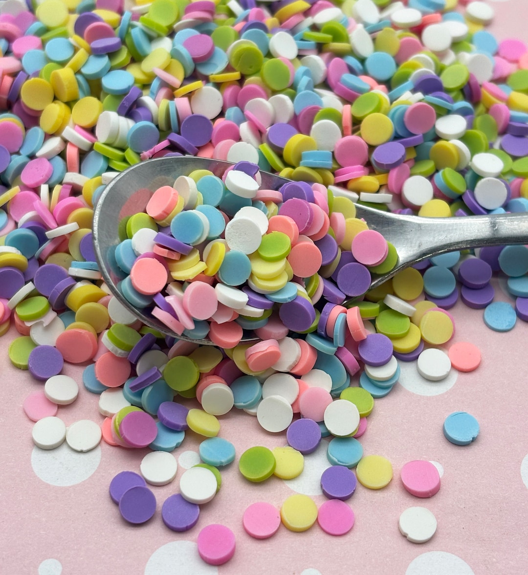 Pastel Polymer Clay Round Confetti Sprinkles, Fake Bake Decoden Fimo ...
