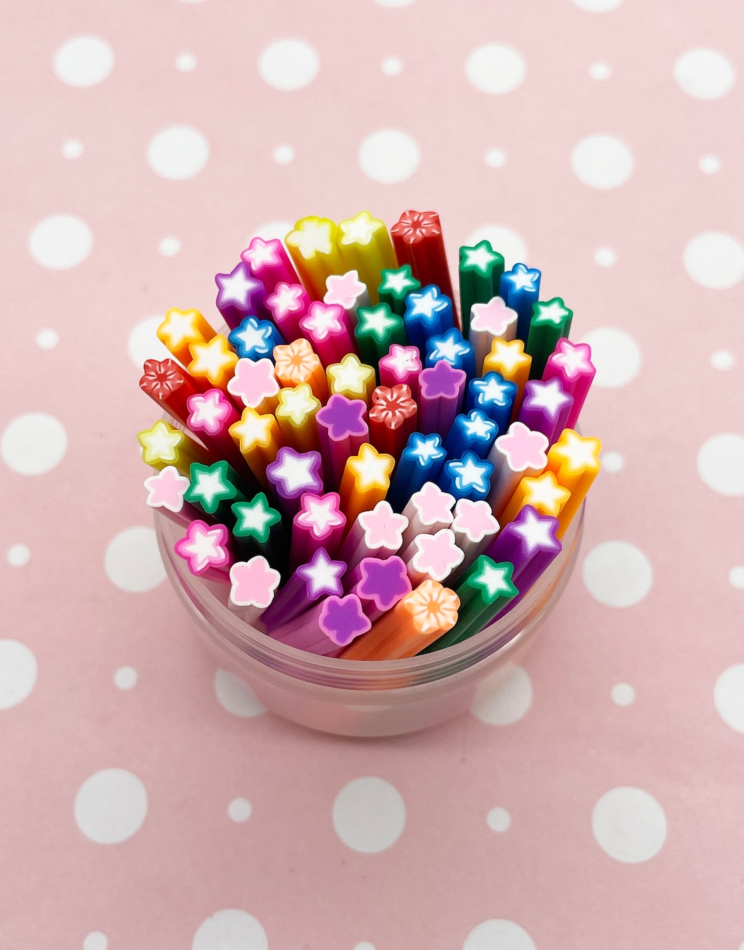 10 Assorted Star Polymer Clay Canes, Diy Fimo Clay Tubes F311 - Etsy