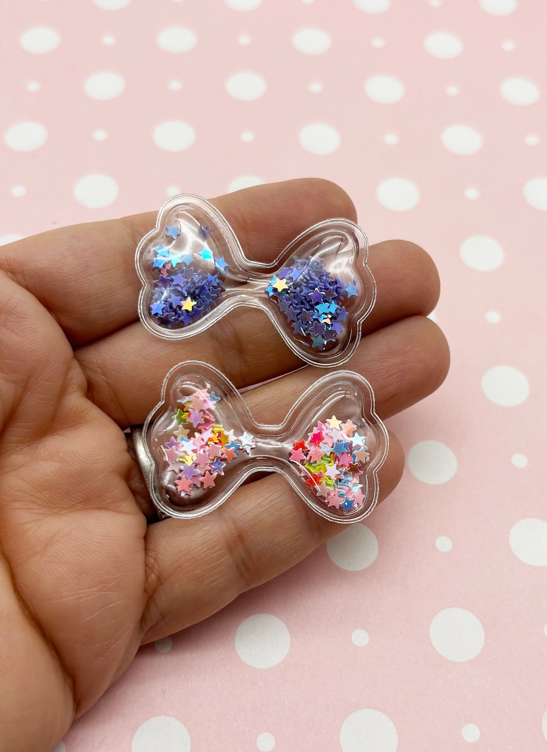 4 Puffy Glitter Shaker Bow Cabochon Charms - Assorted Colors - Perfect ...