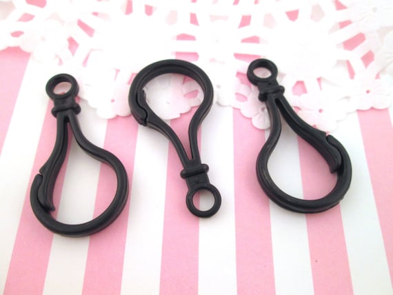 10 Black Plastic Key Chain Holders Clasps 845 - Etsy